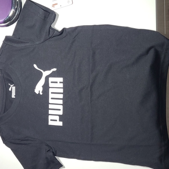 Puma | Shirts & Tops | Puma Black Jersey Boys Tee Shirt Size 4 With ...